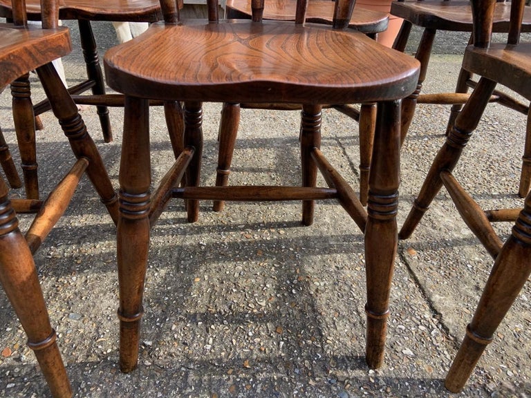 19th Century True Set of Antique Spindle Back Chairs at 1stDibs