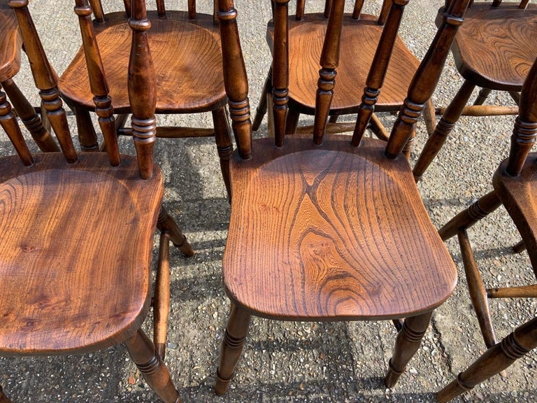 19th Century True Set of Antique Spindle Back Chairs at 1stDibs