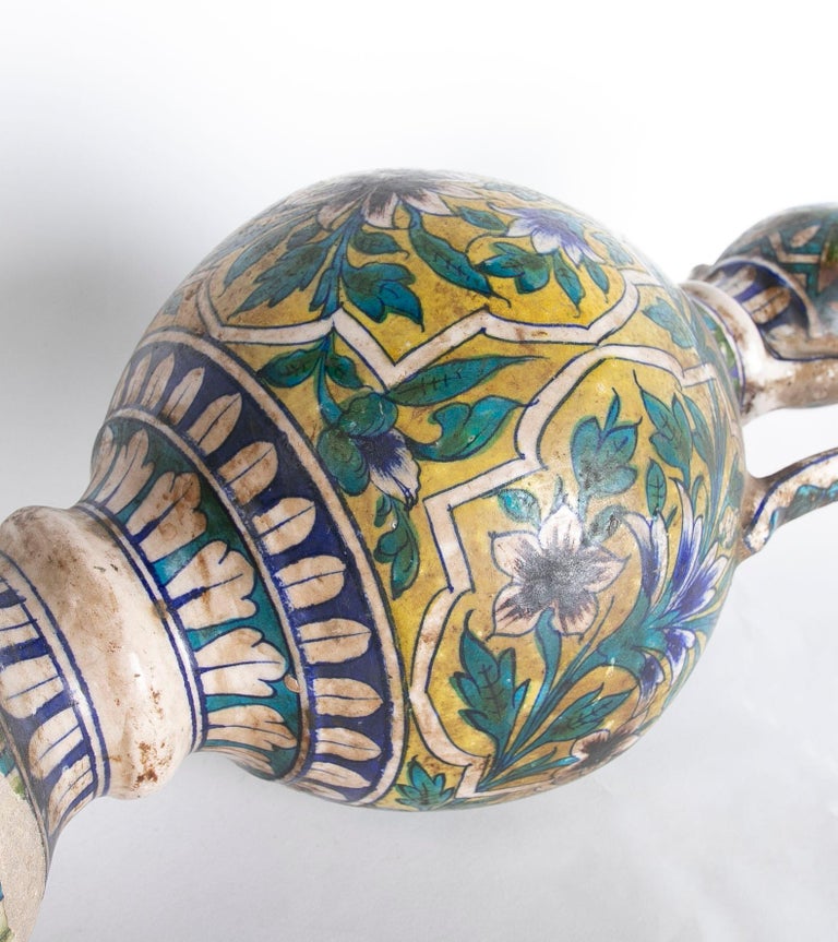 19th Century Turkish Ceramic Vase Decorated with Flowers in Various ...