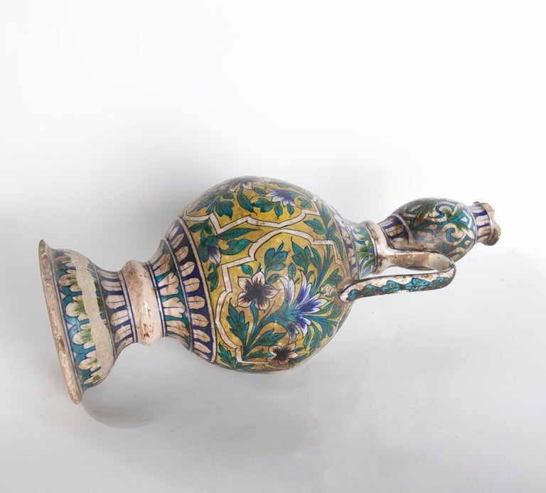 19th Century Turkish Ceramic Vase Decorated with Flowers in Various ...