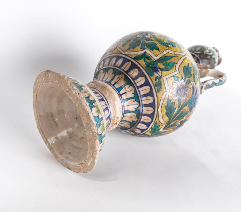 19th Century Turkish Ceramic Vase Decorated with Flowers in Various ...