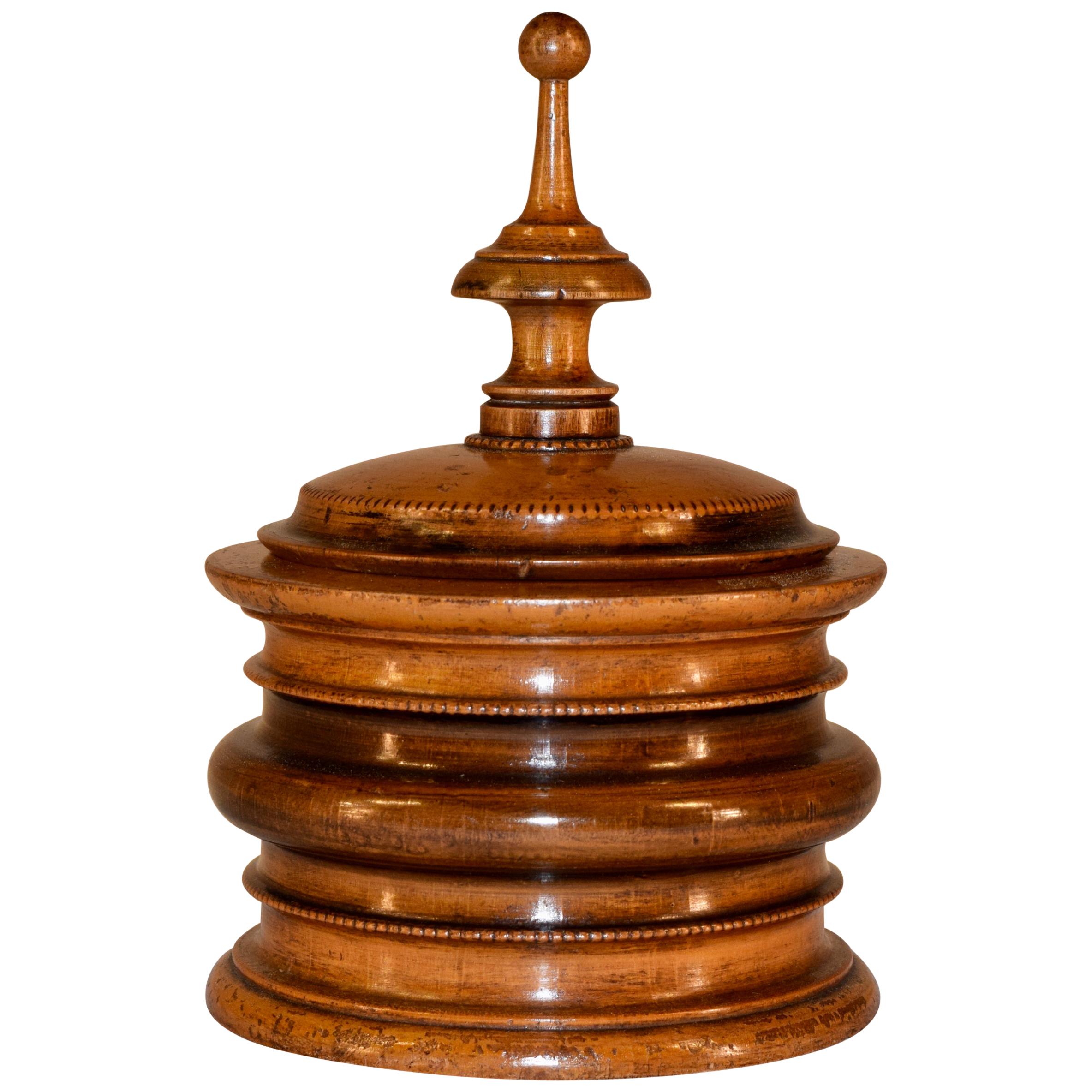 19th Century Turned Lidded Treen Box For Sale at 1stDibs