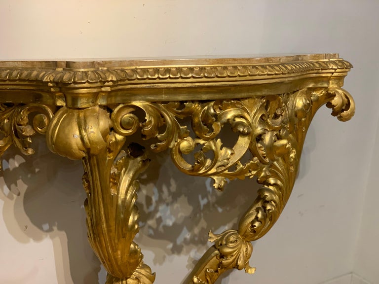 19th Century Tuscan Golden Console Table For Sale at 1stDibs