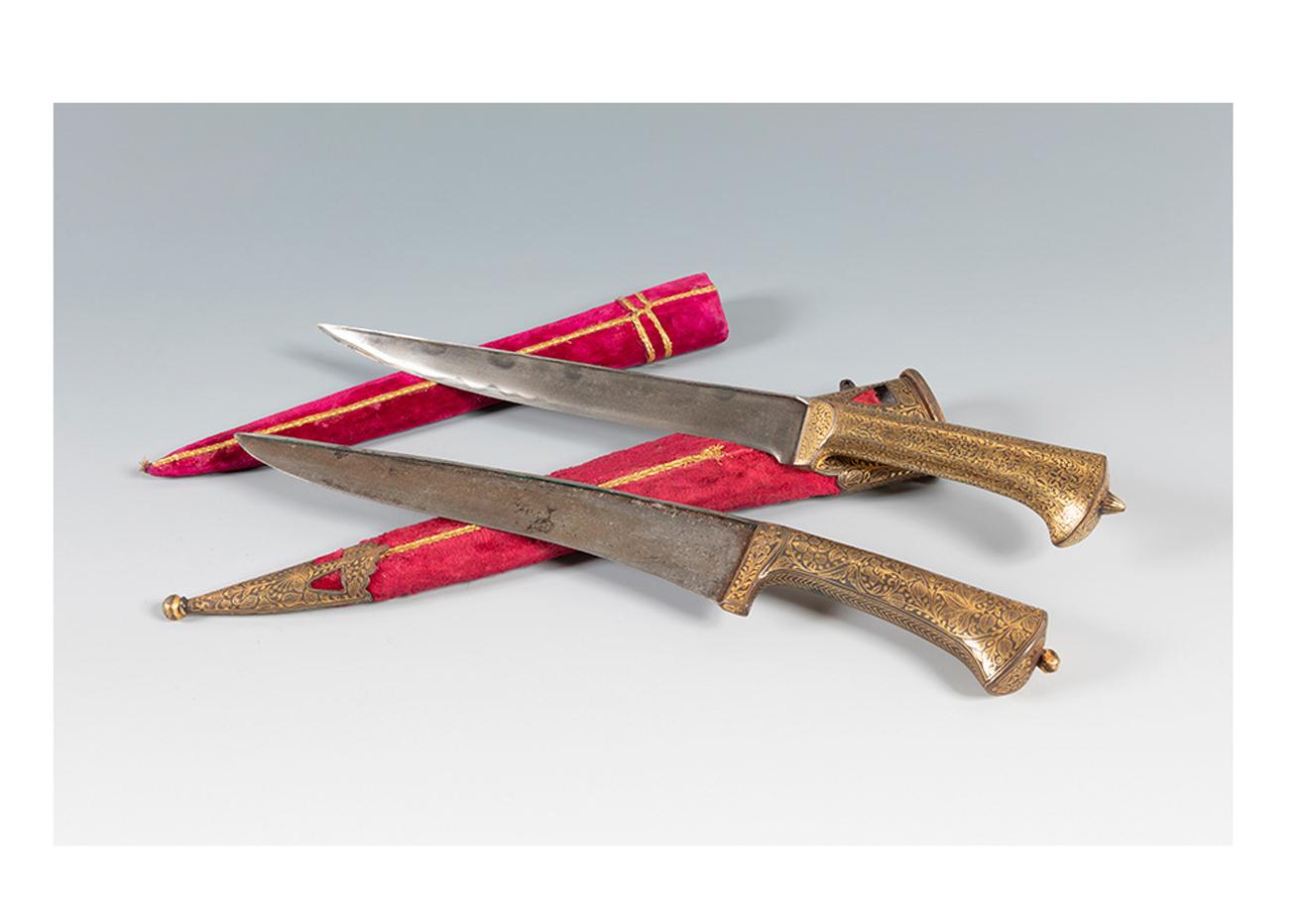 19th Century Two Arabic Daggers Possibly North Syrian and Handles in ...