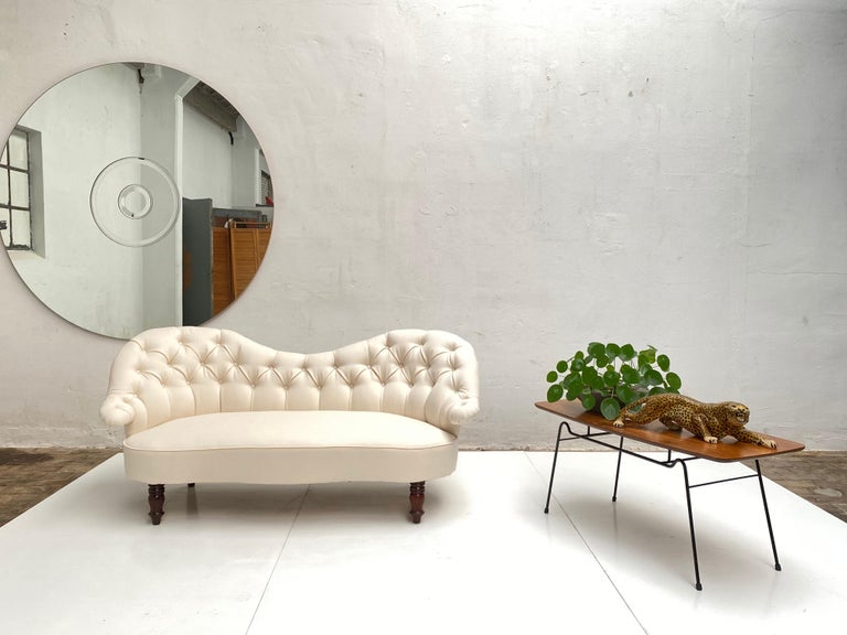 19th Century UK Victorian Double Spoon Back Canape with New Upholstery ...