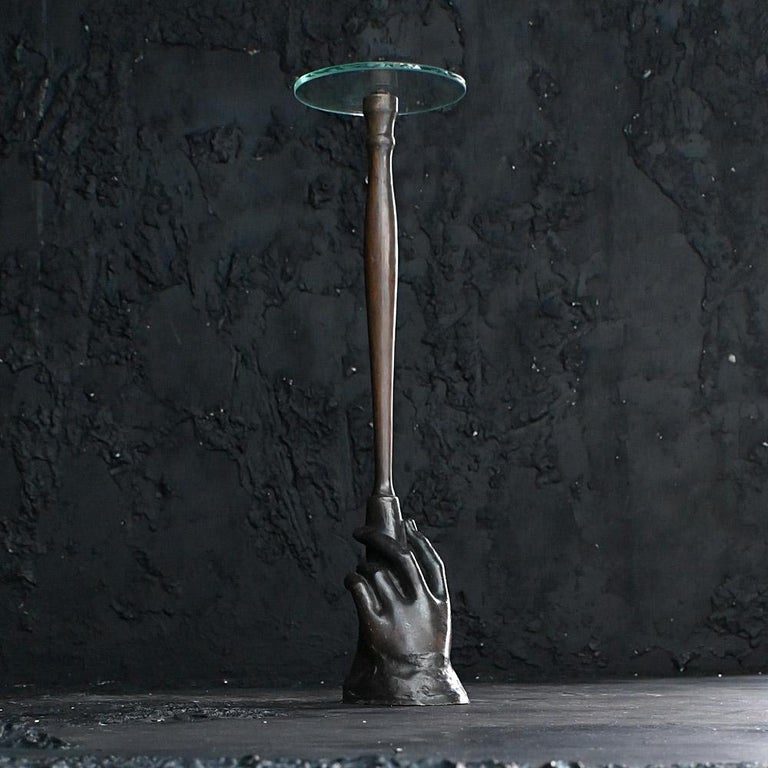 19th Century Unusual Bronze Hand Stand For Sale at 1stDibs