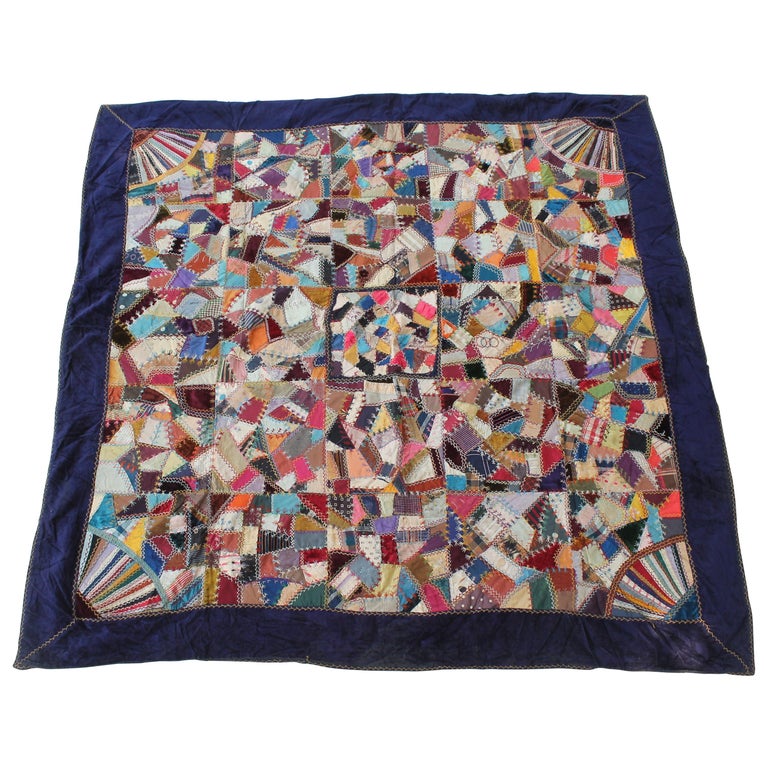 19th Century Velvet and Silk Crazy Quilt at 1stDibs