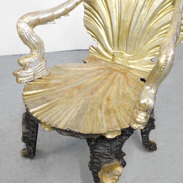19th Century Venetian Grotto Shell Chair, Silver Gilt, Pauly et Cie ...