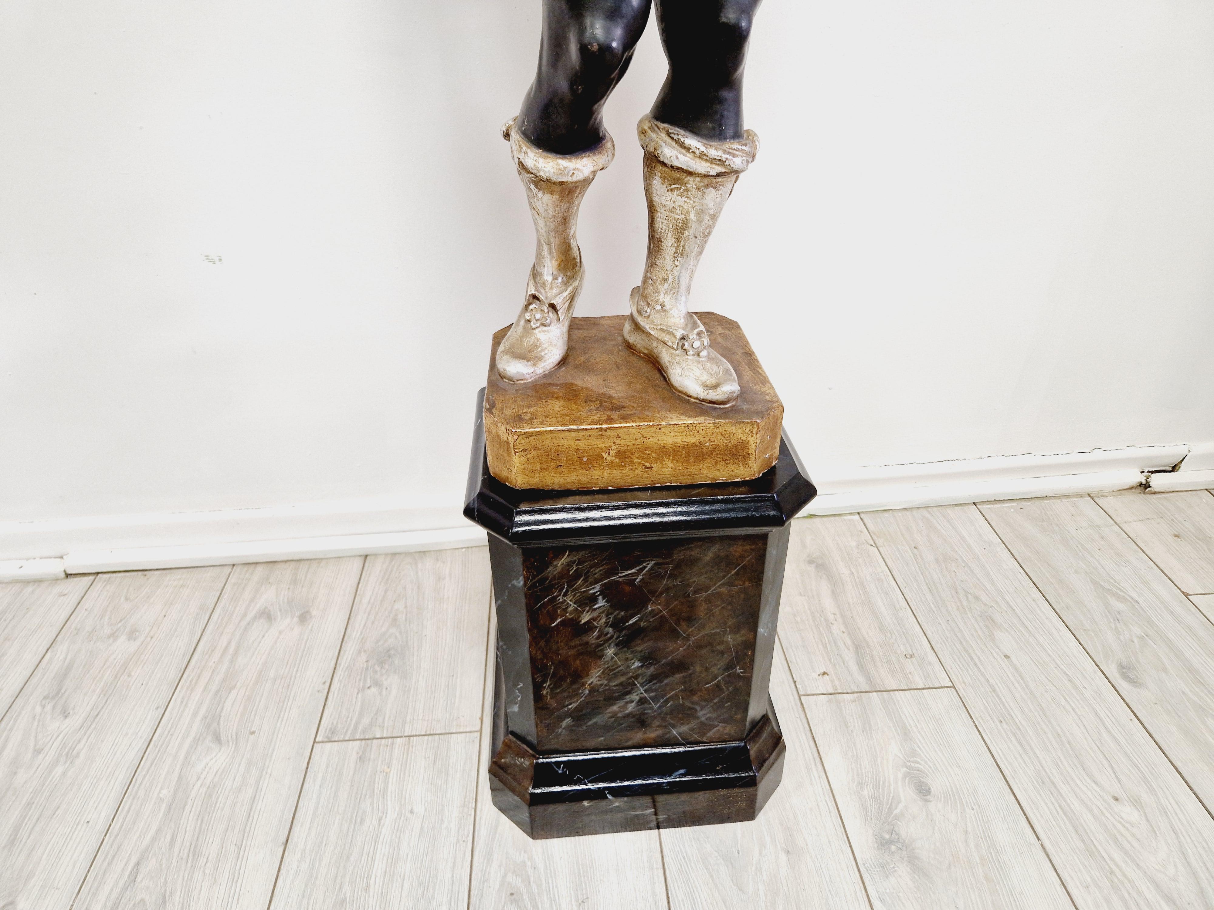 19th Century Venetian Statue in Polychromed wood For Sale at 1stDibs