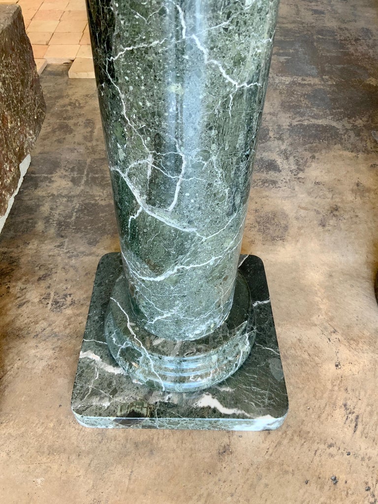 19th Century "Vert de Mer" Marble Pedestal from France For Sale at 1stDibs