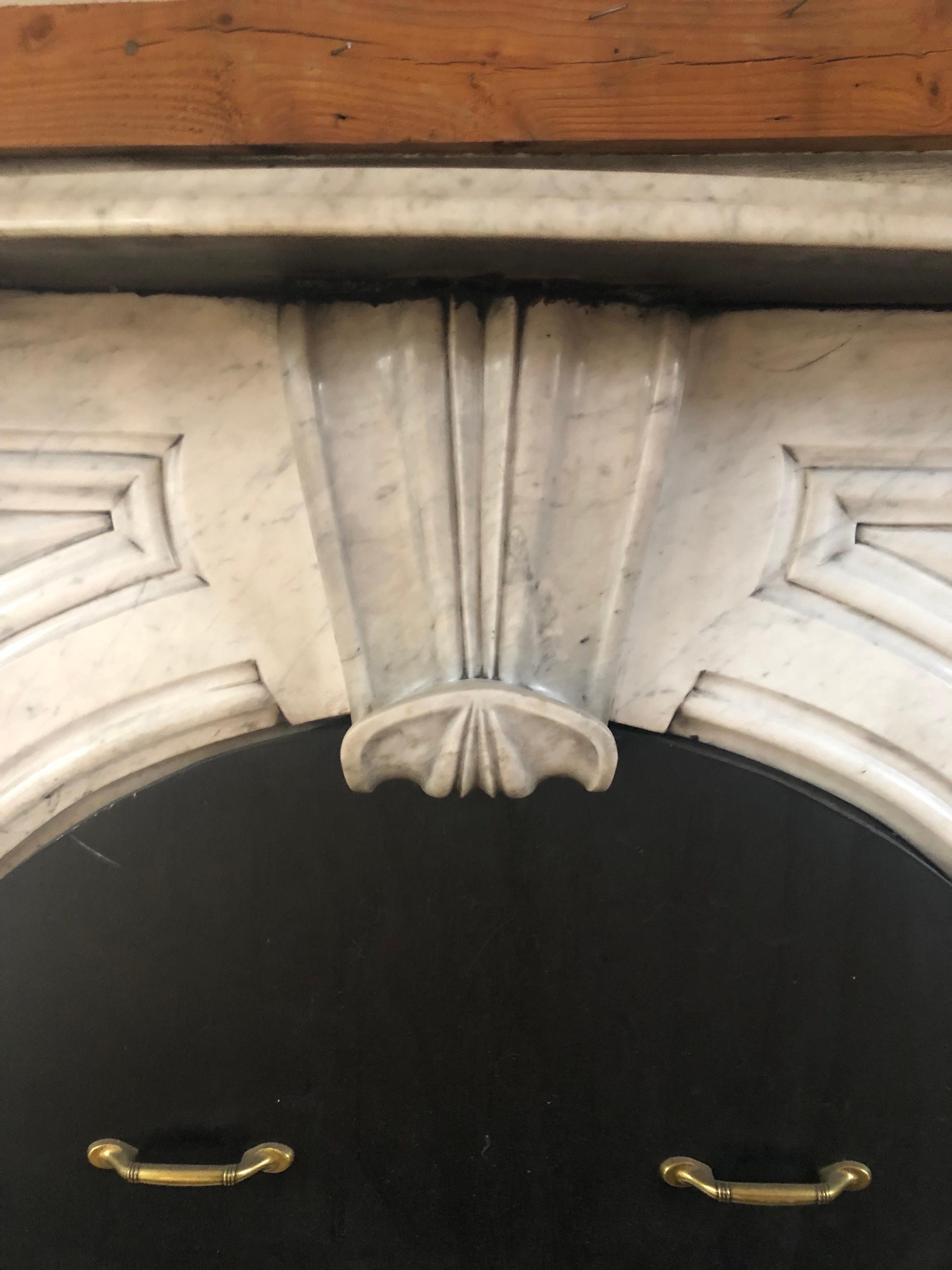 19th Century Victorian Arched Carrara Marble Mantel, Crated for ...
