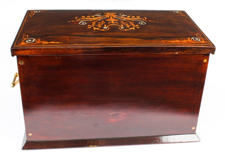 19th Century Victorian Black Walnut and Mahogany Writing Stationery Box ...