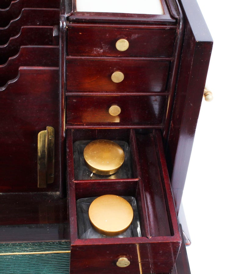 19th Century Victorian Black Walnut and Mahogany Writing Stationery Box ...