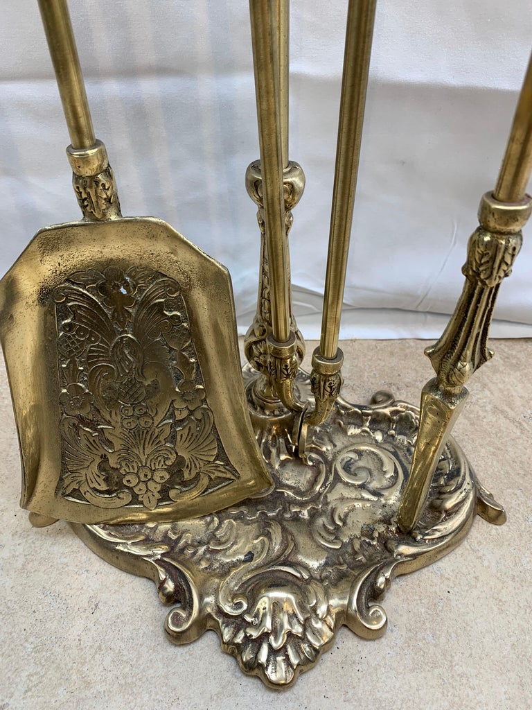 19th Century Victorian Brass Companion Set at 1stDibs