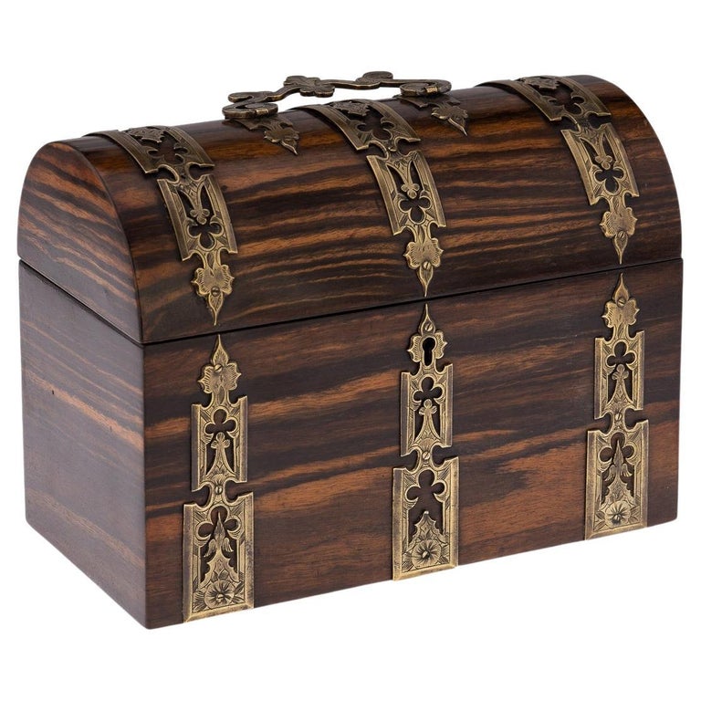 19th Century Victorian Brass and Walnut Coffin / Chest, c.1860 For Sale ...