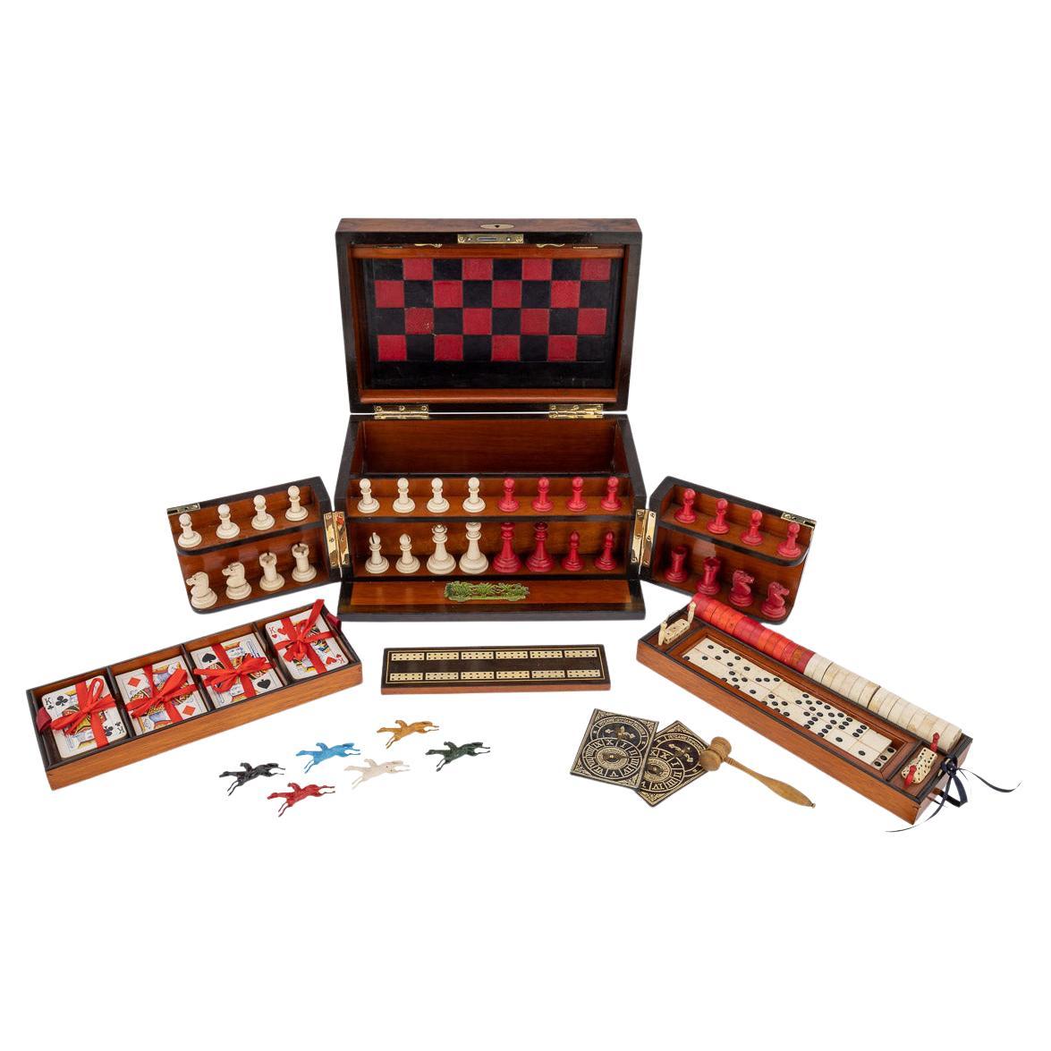 19th Century Victorian Coromandel Games Compendium Chess Drafts at 1stDibs