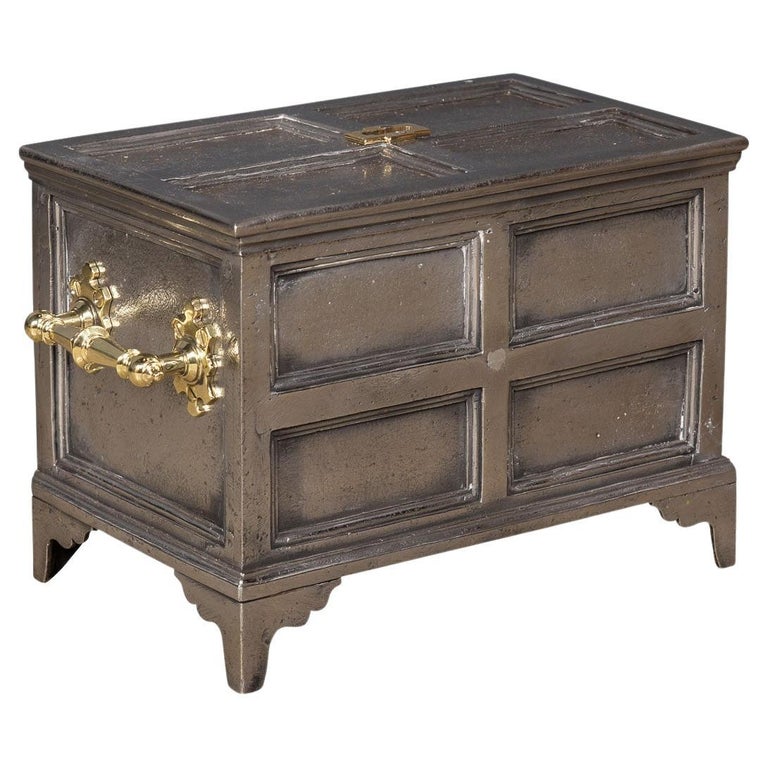 19th Century Victorian Cast Iron Bound Strong Box, c.1850 at 1stDibs