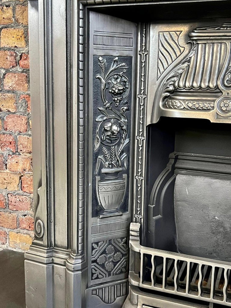 19th Century Victorian Cast Iron Burnished Combination Fireplace at 1stDibs