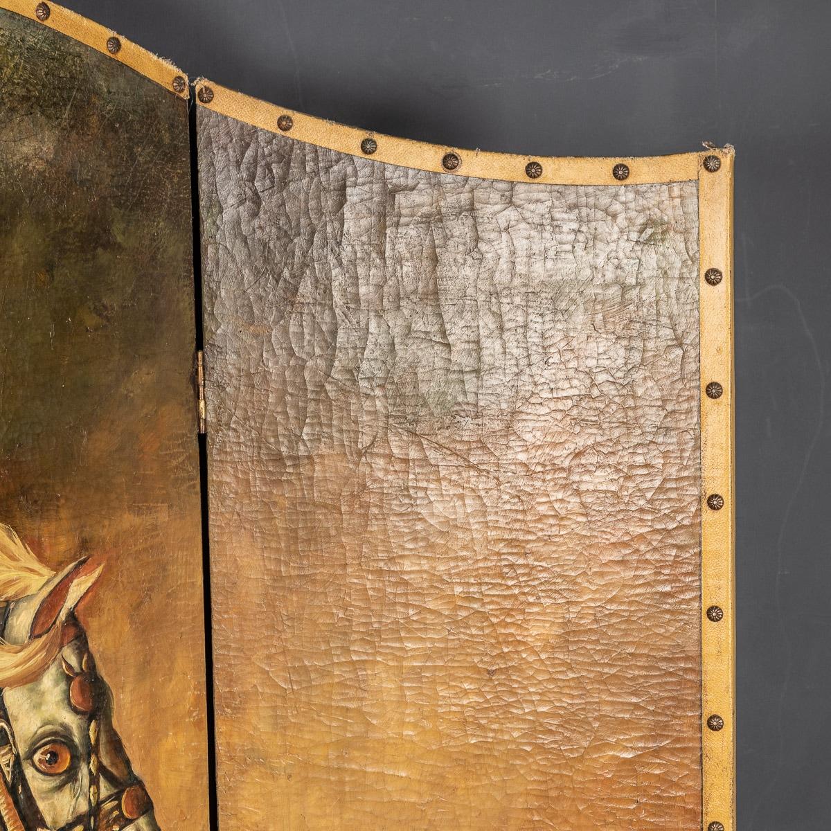 19th Century Victorian 'Cavalry in Battle' Oil Painted Folding Screen ...