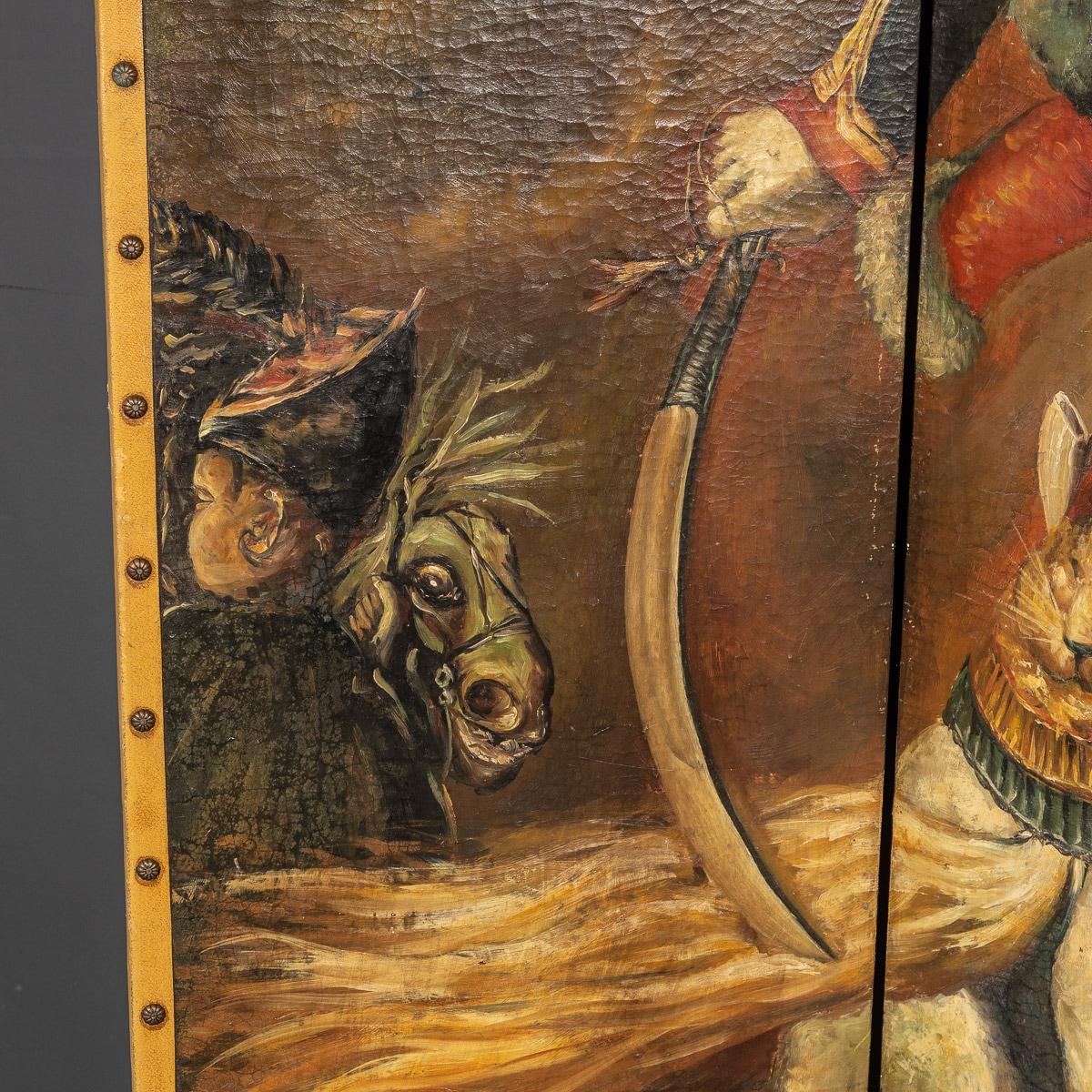 19th Century Victorian 'Cavalry in Battle' Oil Painted Folding Screen ...