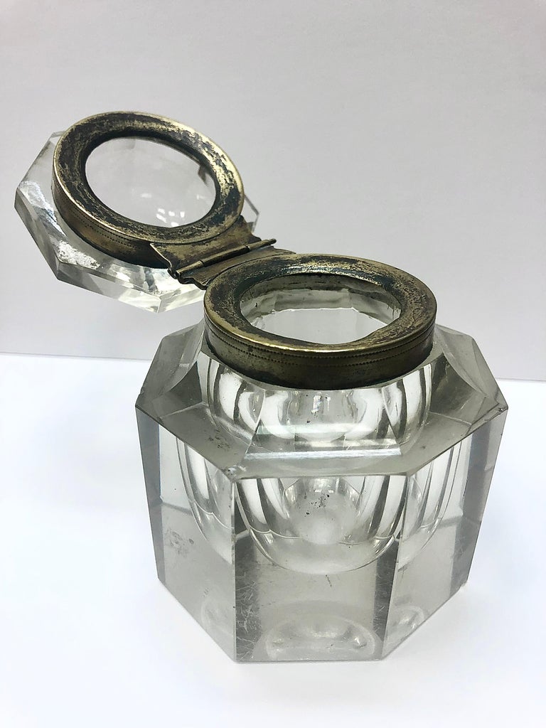 19th Century Victorian Crystal Octagonal Inkwell For Sale at 1stDibs ...