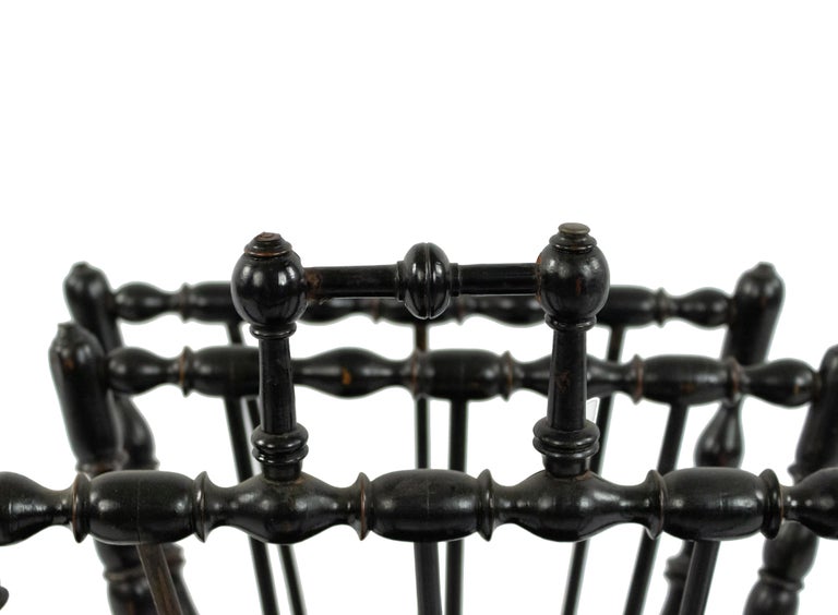 19th Century Victorian Ebonized Turned Spindle Canterbury For Sale at ...