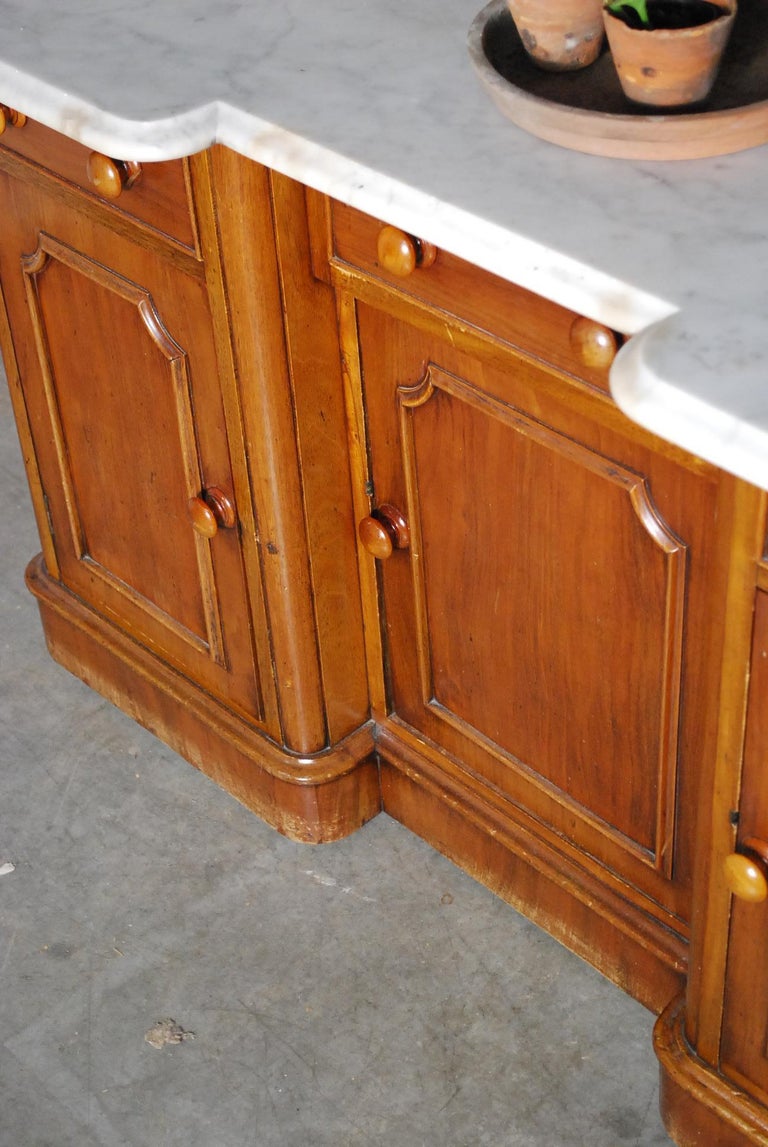 19th Century Victorian English Marble Top Server Console Table at 1stDibs