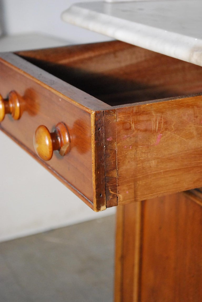 19th Century Victorian English Marble Top Server Console Table at 1stDibs