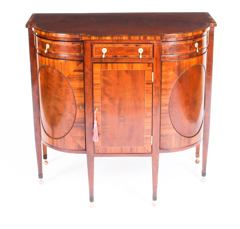 19th Century Victorian Half Moon Mahogany Bow Front Cabinet at 1stDibs