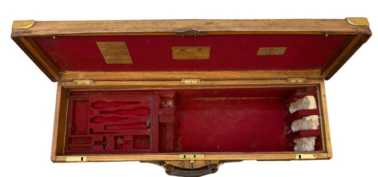 19th Century Victorian Leather over Oak Triple Shotgun Case James ...