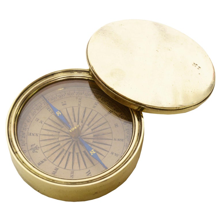 19th Century Victorian Magnetic Brass Pocket Compasss ANtique ...