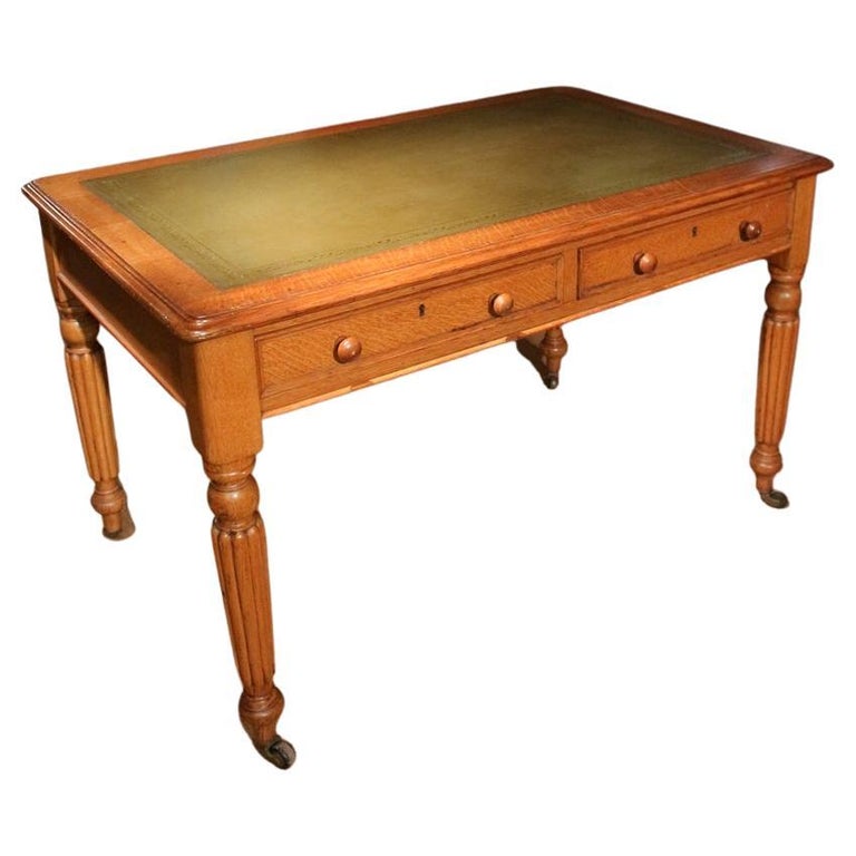 19th Century Victorian Oak Writing Table For Sale at 1stDibs