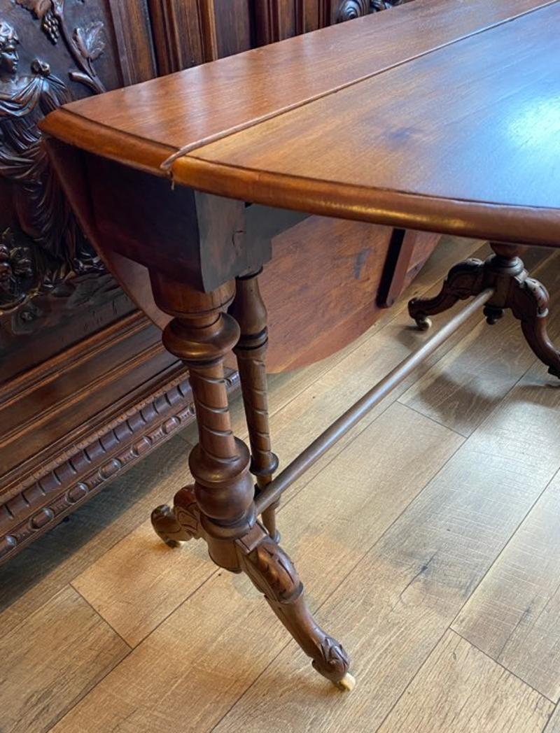 19th Century Victorian Sutherland Drop-Leaf Table on Caster Wheels at ...