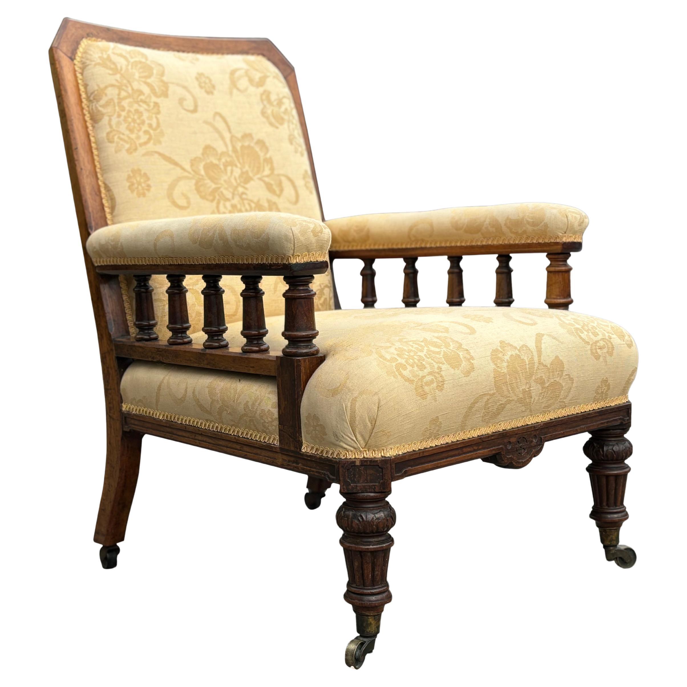 Antique 19th Century Victorian Walnut Pullman Reversible Armchair c ...