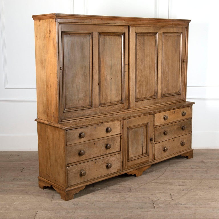 19th Century Victorian Pine Housekeepers Cupboard For Sale at 1stDibs