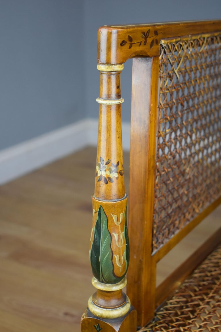 19th Century Victorian Satin Birch Hand Painted Cane Armchair by Howard ...