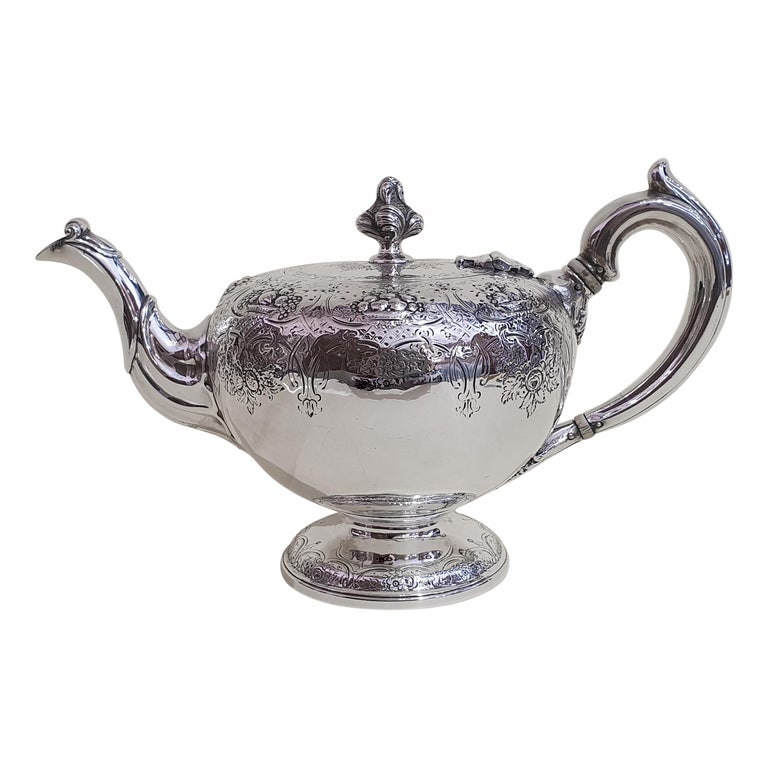 19th Century Victorian Scottish Sterling Silver Teapot, Edinburgh, 1846 ...