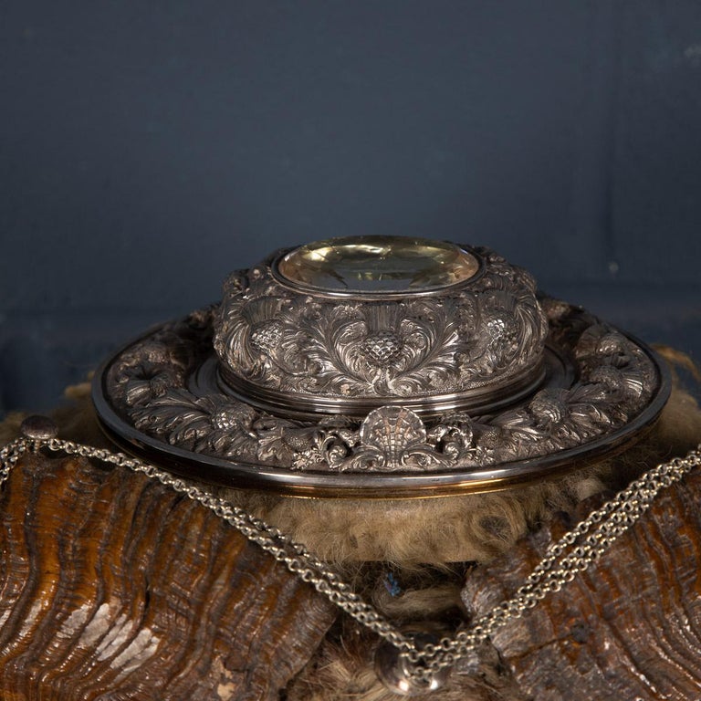 19th Century Victorian Silver Mounted Ram’s Head Snuff Mull, Mckay and ...
