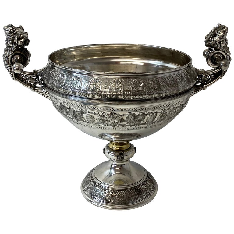 19th Century Victorian Silver Plate Punch Bowl For Sale at 1stDibs