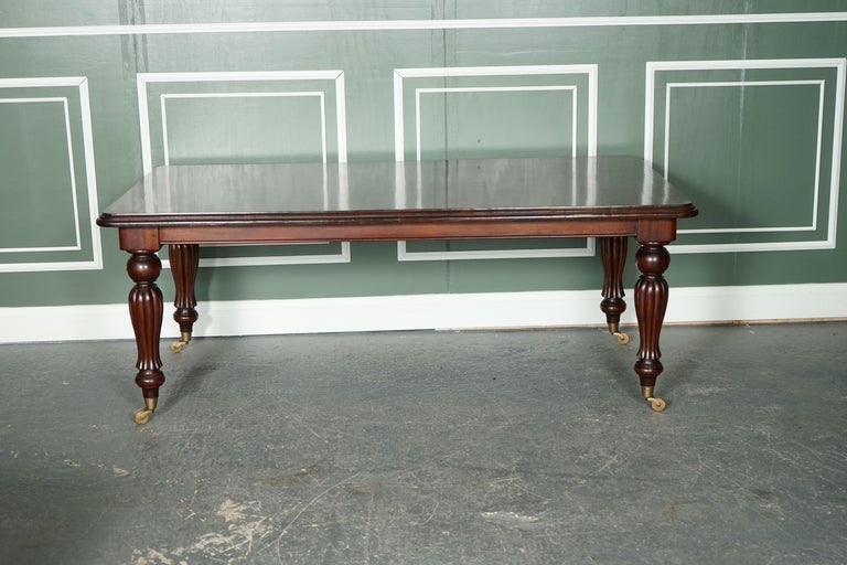 19th Century Victorian Solid Mahogany Dining Table with Elegant Turned ...