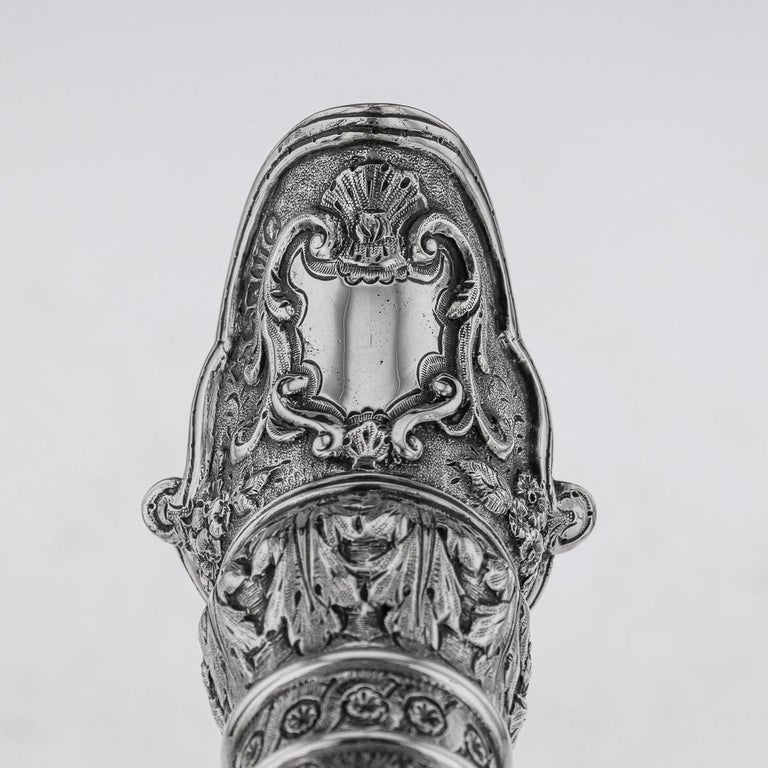 19th Century Victorian Solid Silver Armada Jug, London, circa 1887 For ...