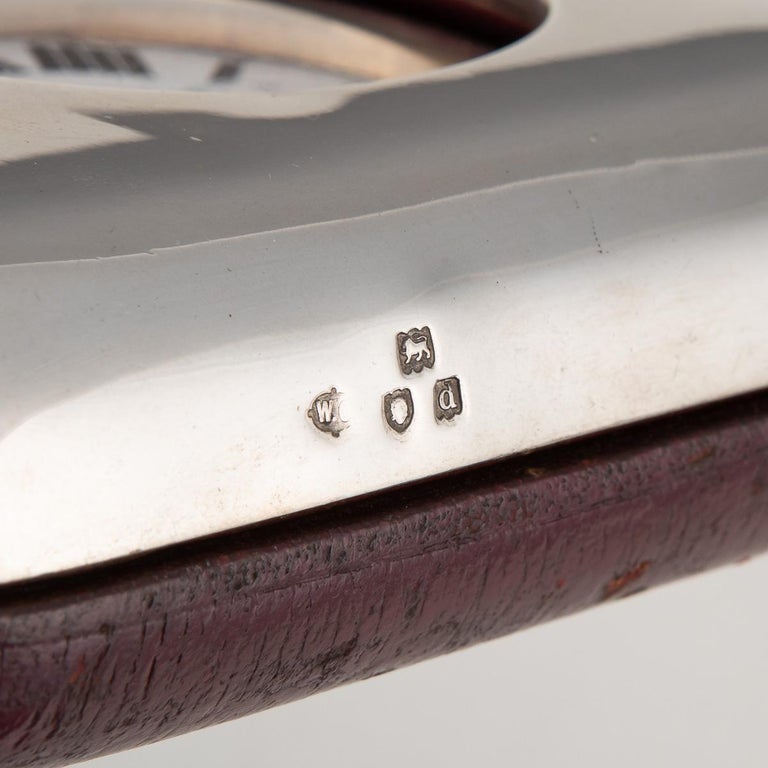 19th Century Victorian Solid Silver Barometer and Watch Desk Stand, c ...