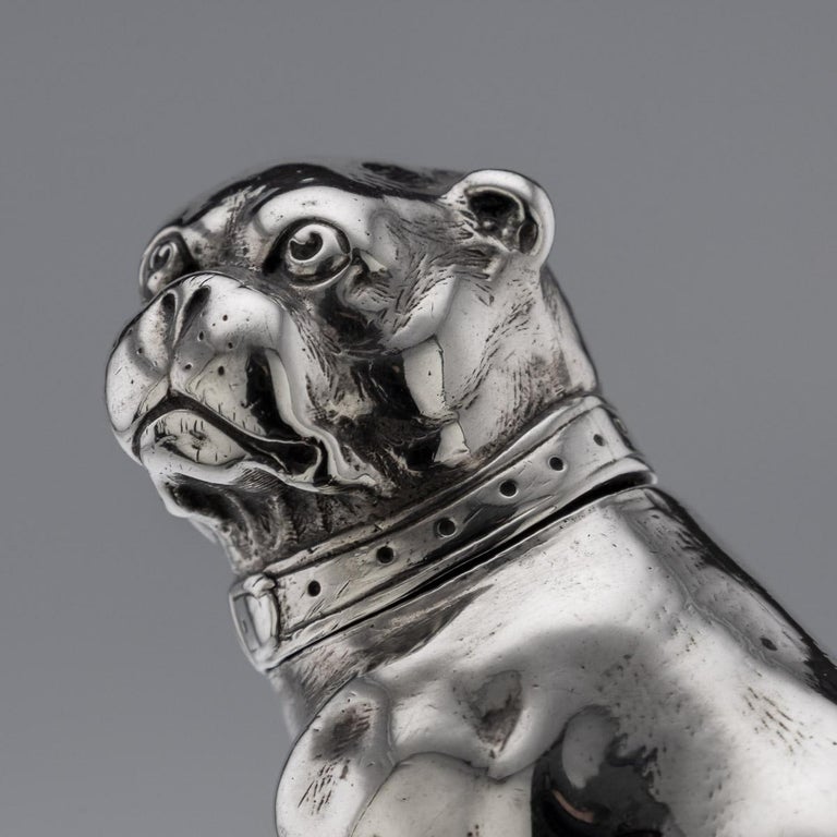 19th Century Victorian Solid Silver Cat and Dog, Salt and Pepper ...