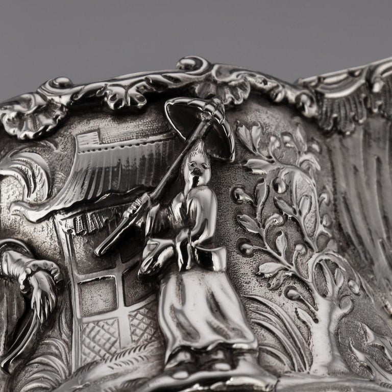 19th Century Victorian Solid Silver Chinoiserie Style Tea Set, E ...