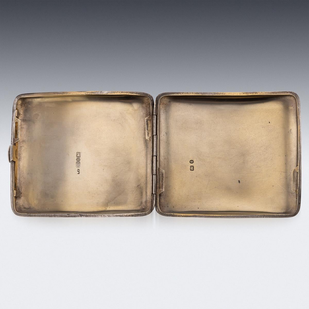 19th Century Victorian Solid Silver and Enamel Cigarette Case, c.1892 ...
