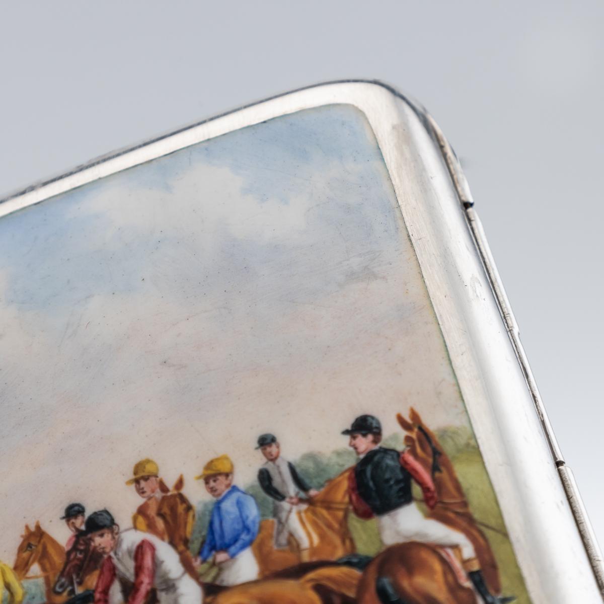 19th Century Victorian Solid Silver and Enamel Cigarette Case, c.1892 ...