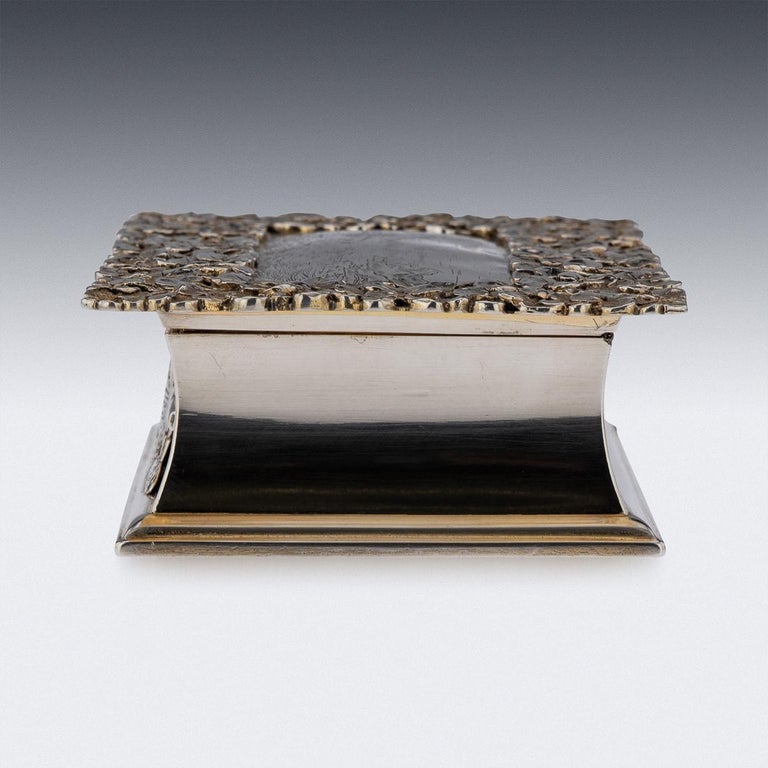 19th Century, Victorian Solid Silver-Gilt Presentation Snuff Box, C ...