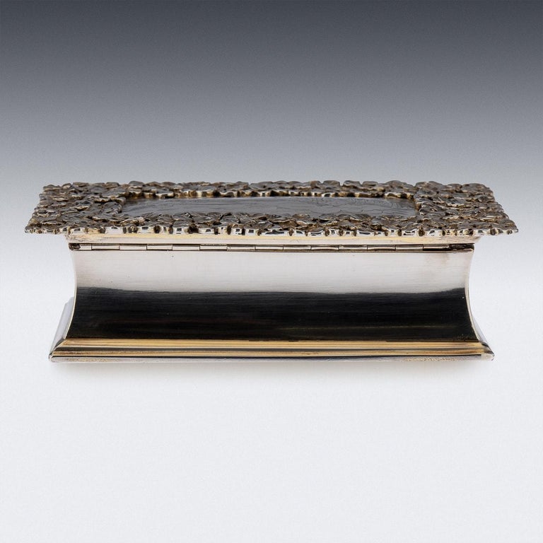 19th Century, Victorian Solid Silver-Gilt Presentation Snuff Box, C ...