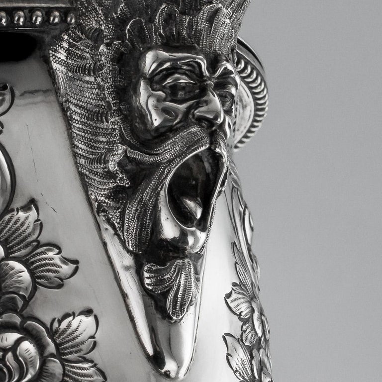 19th Century Victorian Solid Silver Large Flagon, Charles Boyton II ...