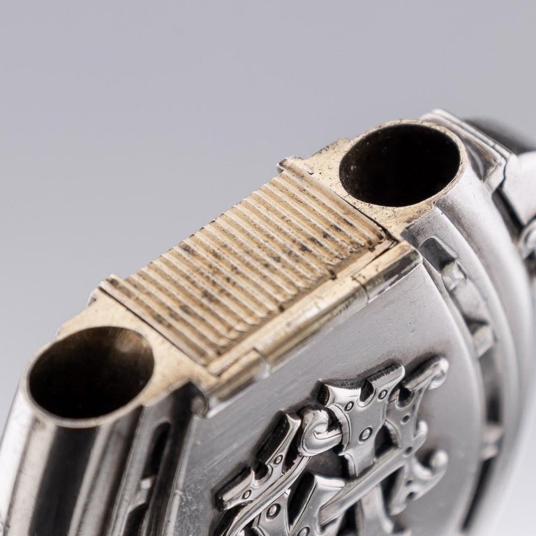 19th Century Victorian Solid Silver Lighter and Vesta Case, London, c ...